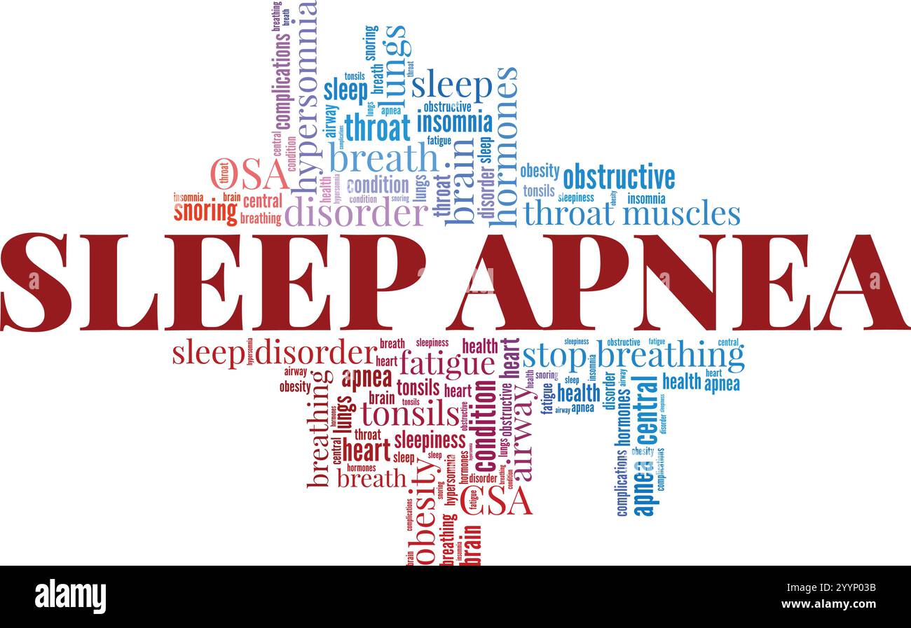 Sleep Apnea word cloud conceptual design isolated on white background ...