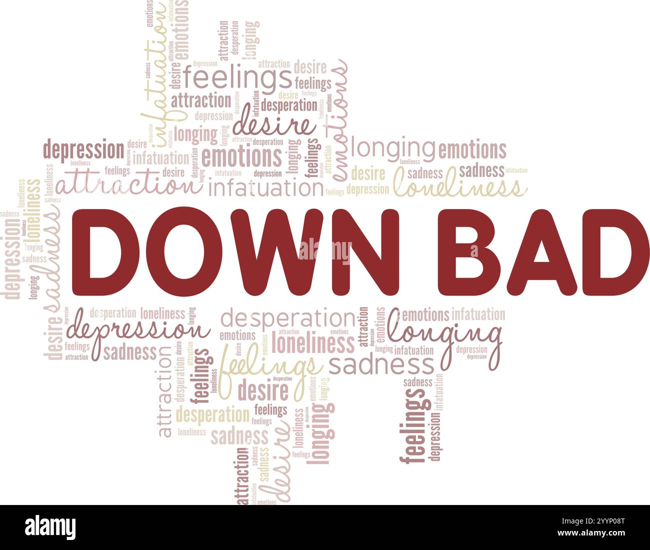 Down Bad word cloud conceptual design isolated on white background ...