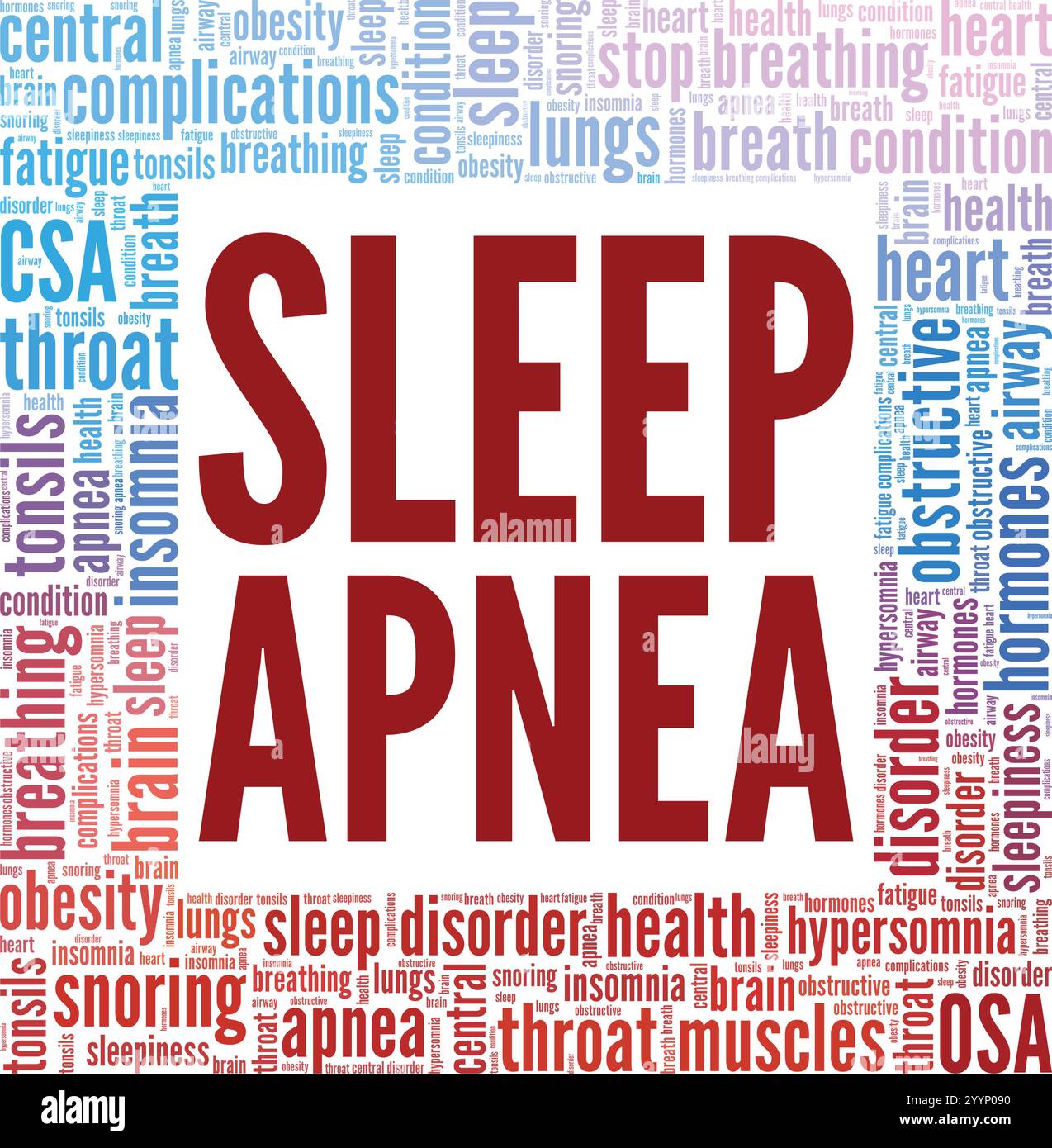 Sleep Apnea word cloud conceptual design isolated on white background ...
