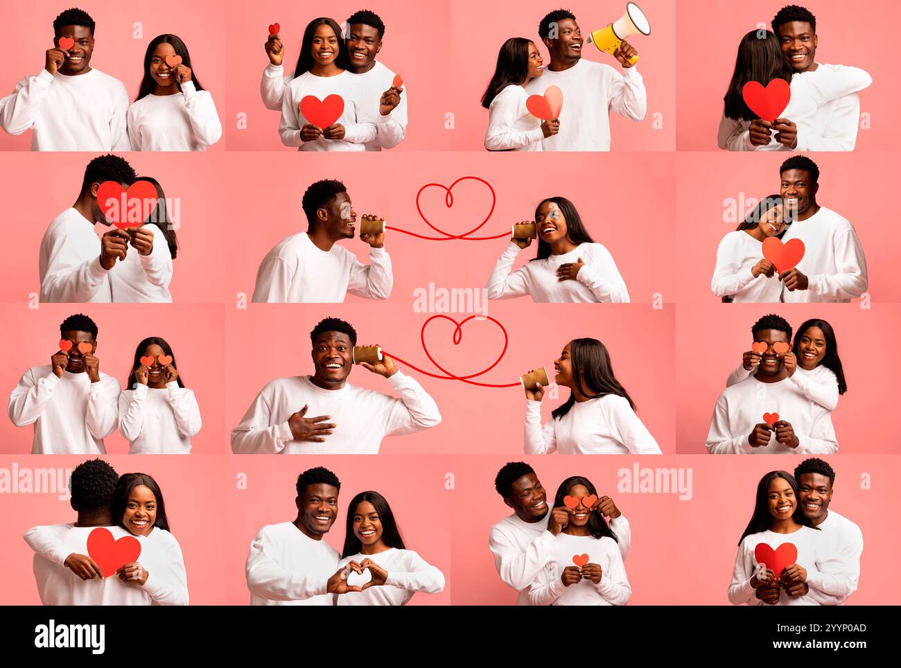 Collage loving couple valentines day hi-res stock photography and ...
