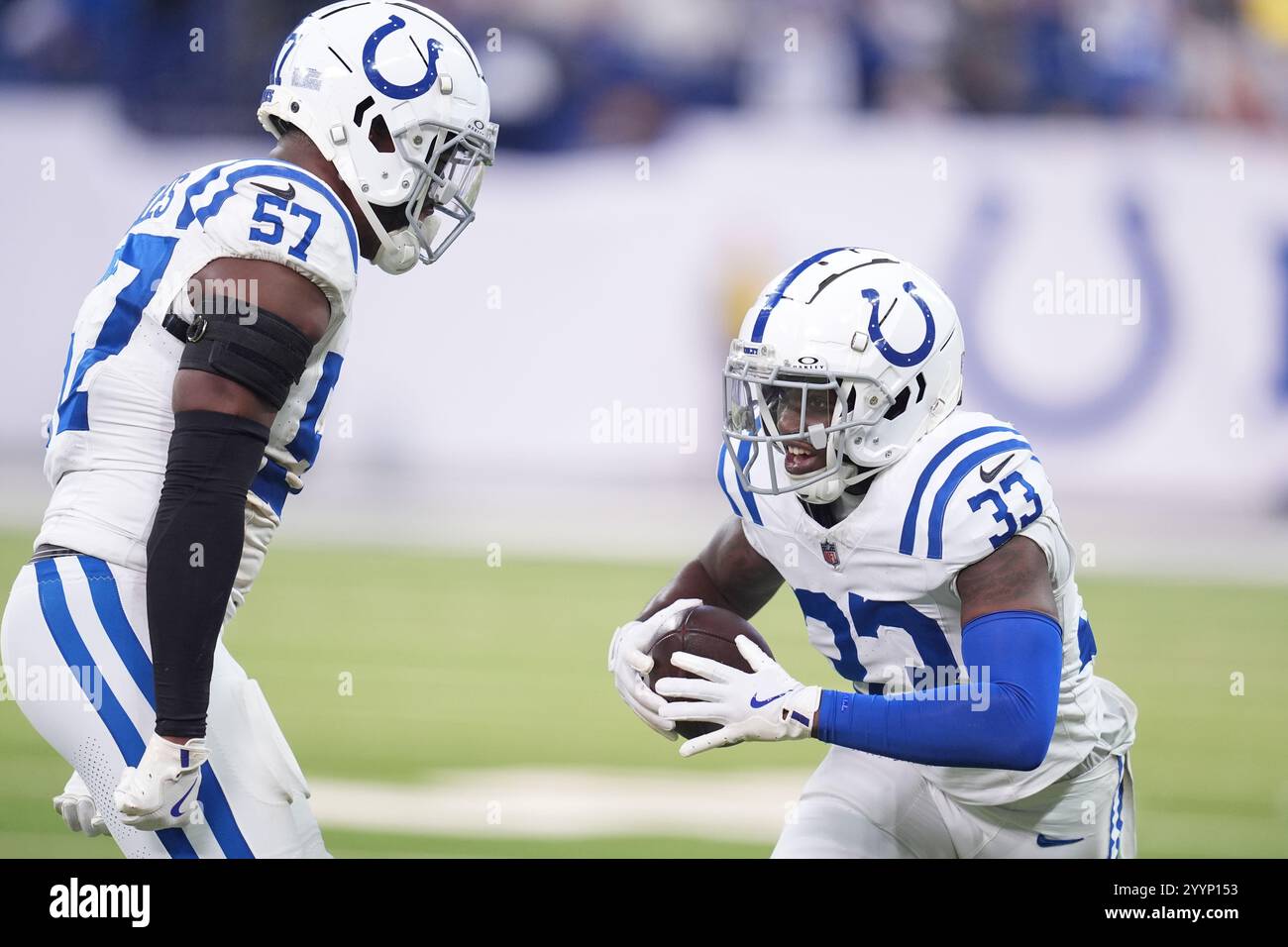 Indianapolis Colts cornerback Samuel Womack III (33) celebrates his ...
