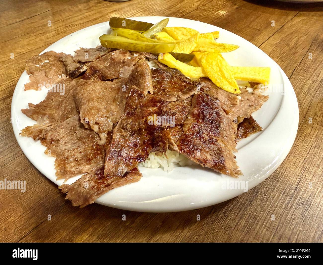 Delicious Turkish Doner Kebabs in Pita Bread shawarma served in plate ...