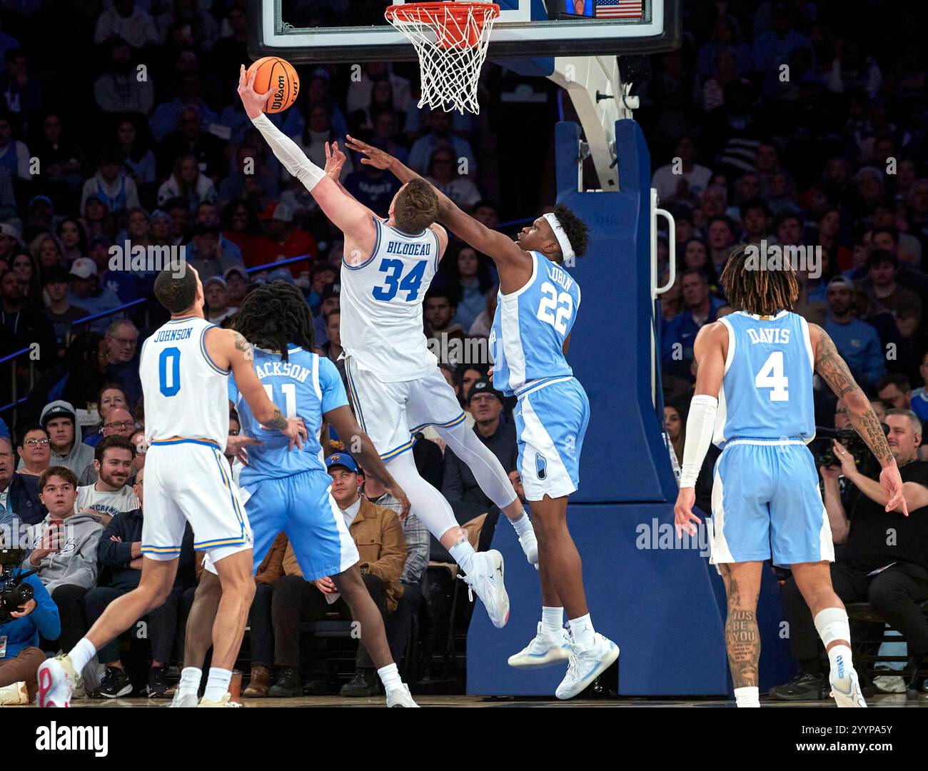 UCLA Bruins forward Tyler Bilodeau (34) shoots against North Carolina ...