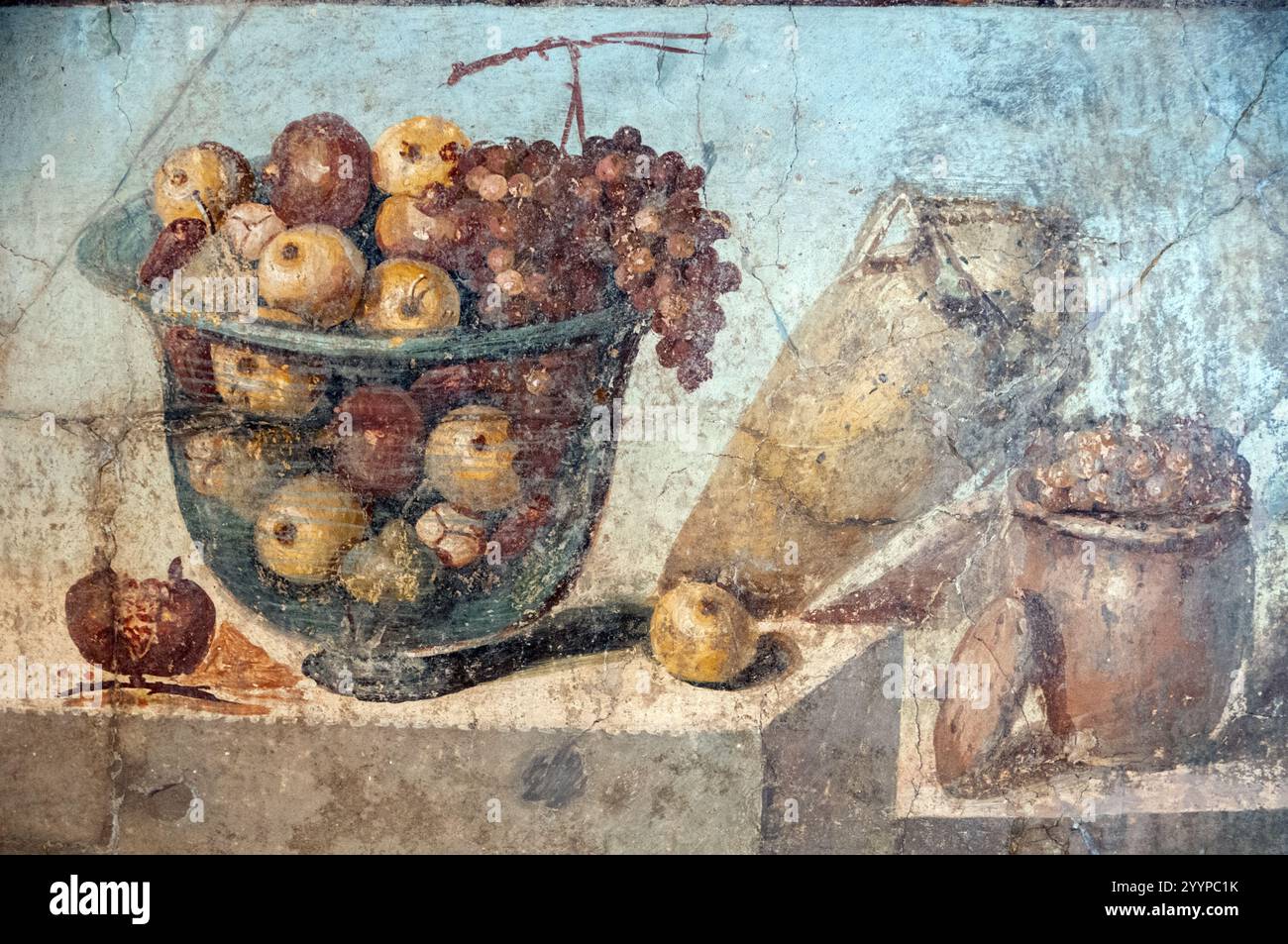 Casa Julia Felix in the excavations of Pompeii. Pompeian still life ...