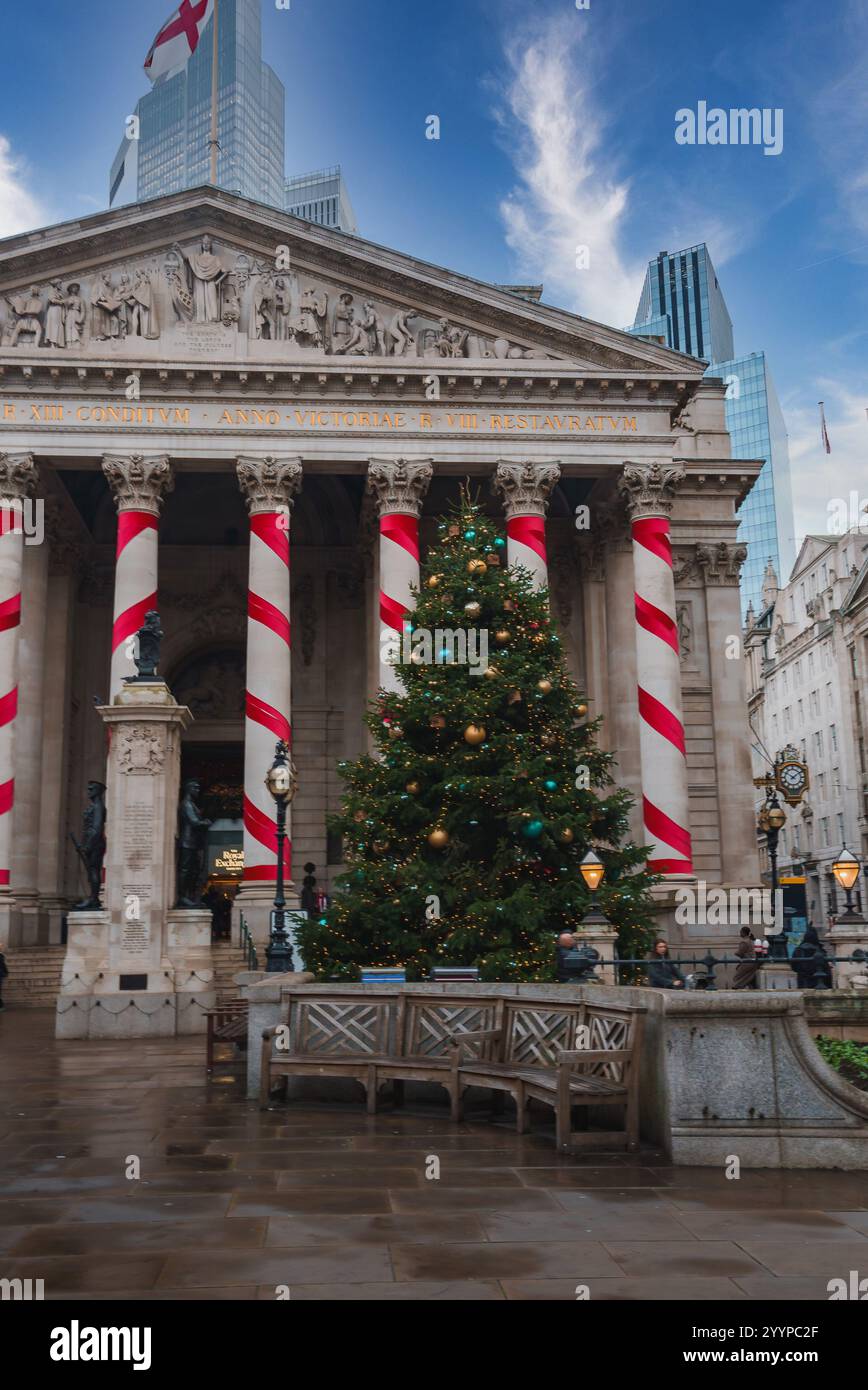 The Royal Exchange in London features candy cane striped columns and a ...