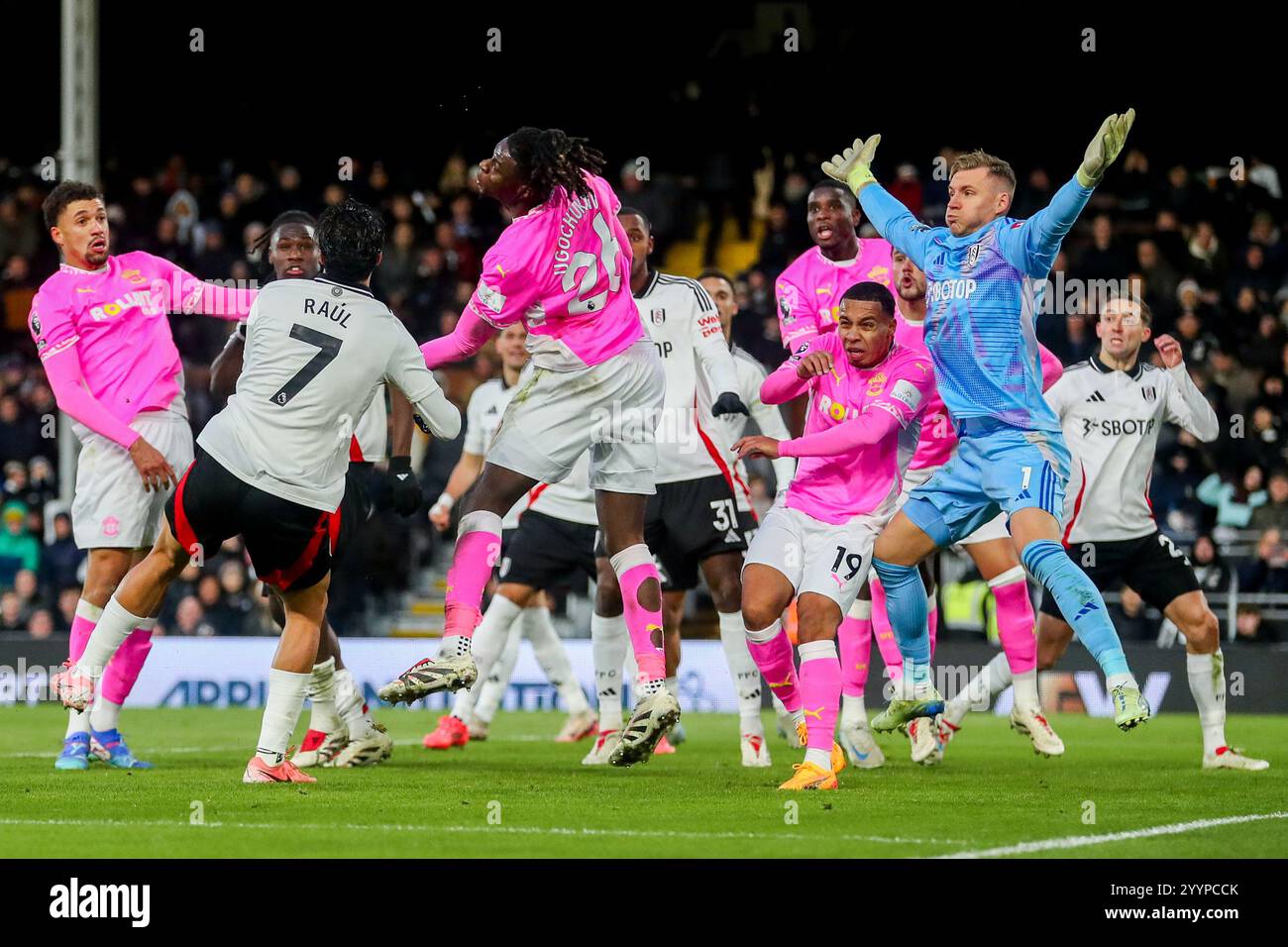 Lesley Ugochukwu of Southampton heads the ball during the Premier ...