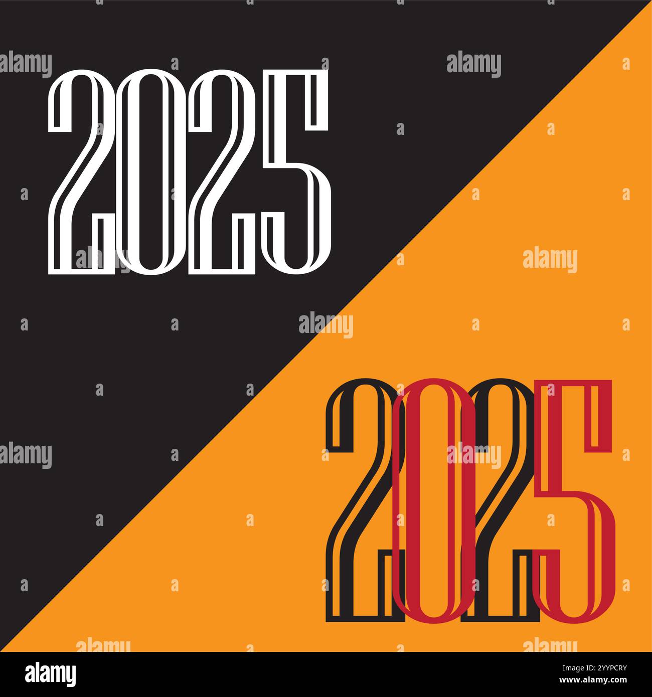 modern stylish text design 2025 Happy New Year 2025 text design. 2025 ...