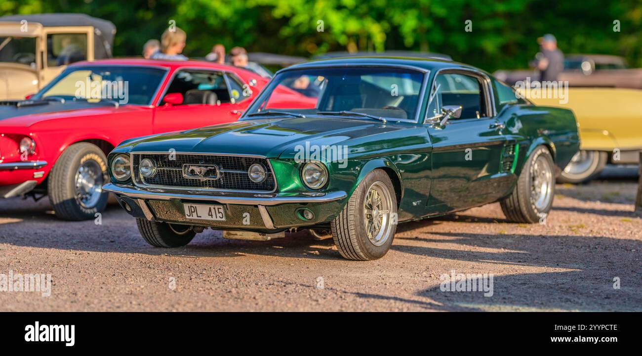 Kung?lv, Sweden - July 25 2024: Green 1967 Ford Mustang Fastback on ...