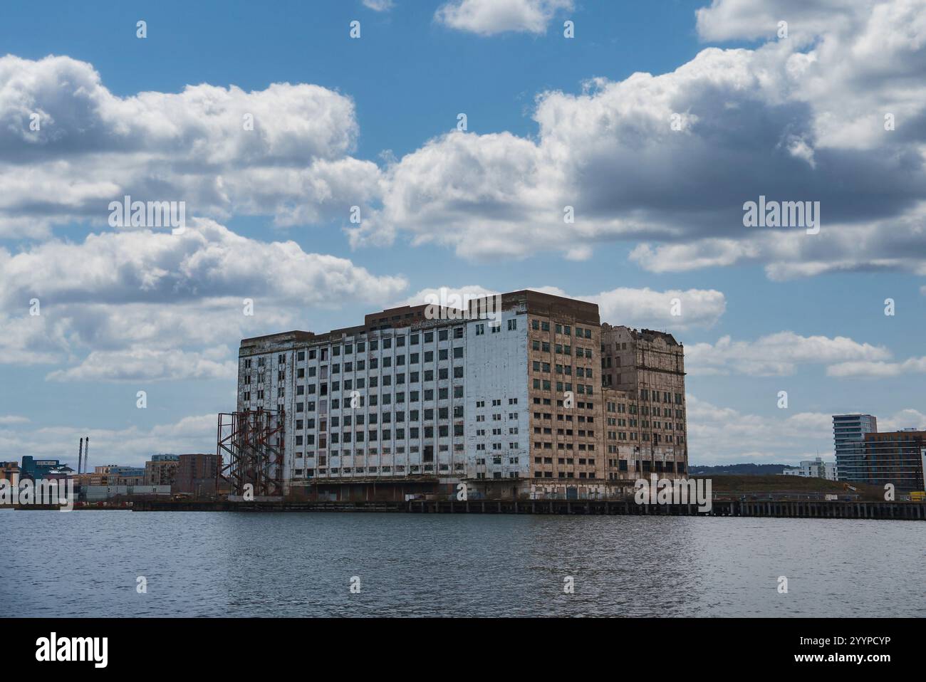 Millennium Mills and Waterfront in Silvertown, London, England Stock ...