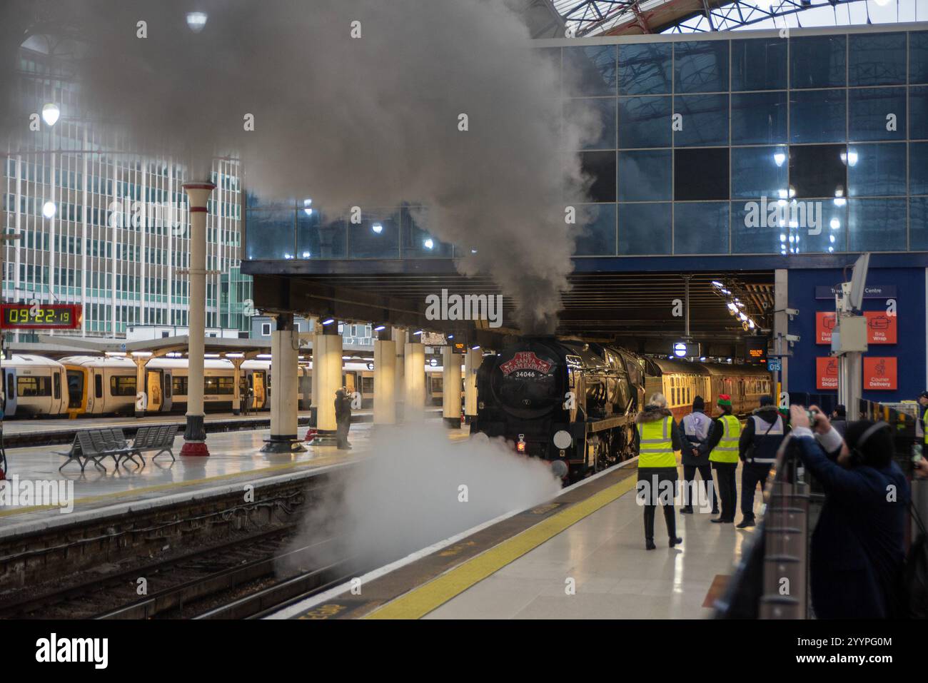 Santa Steam Express Train departure from the Victoria Station in London ...