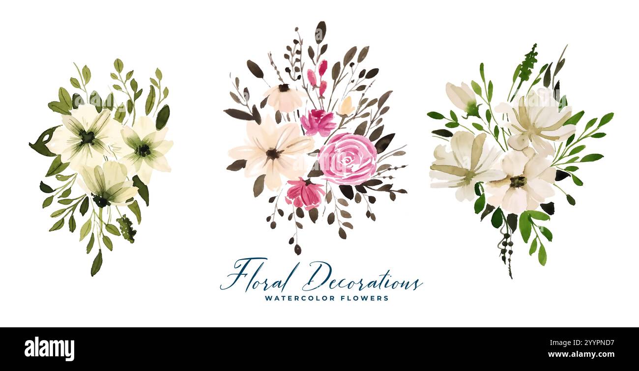 Bouquets painted Stock Vector Images - Alamy