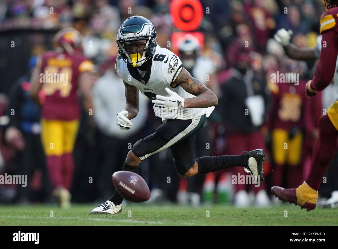 Philadelphia Eagles wide receiver DeVonta Smith (6) drops a pass during ...