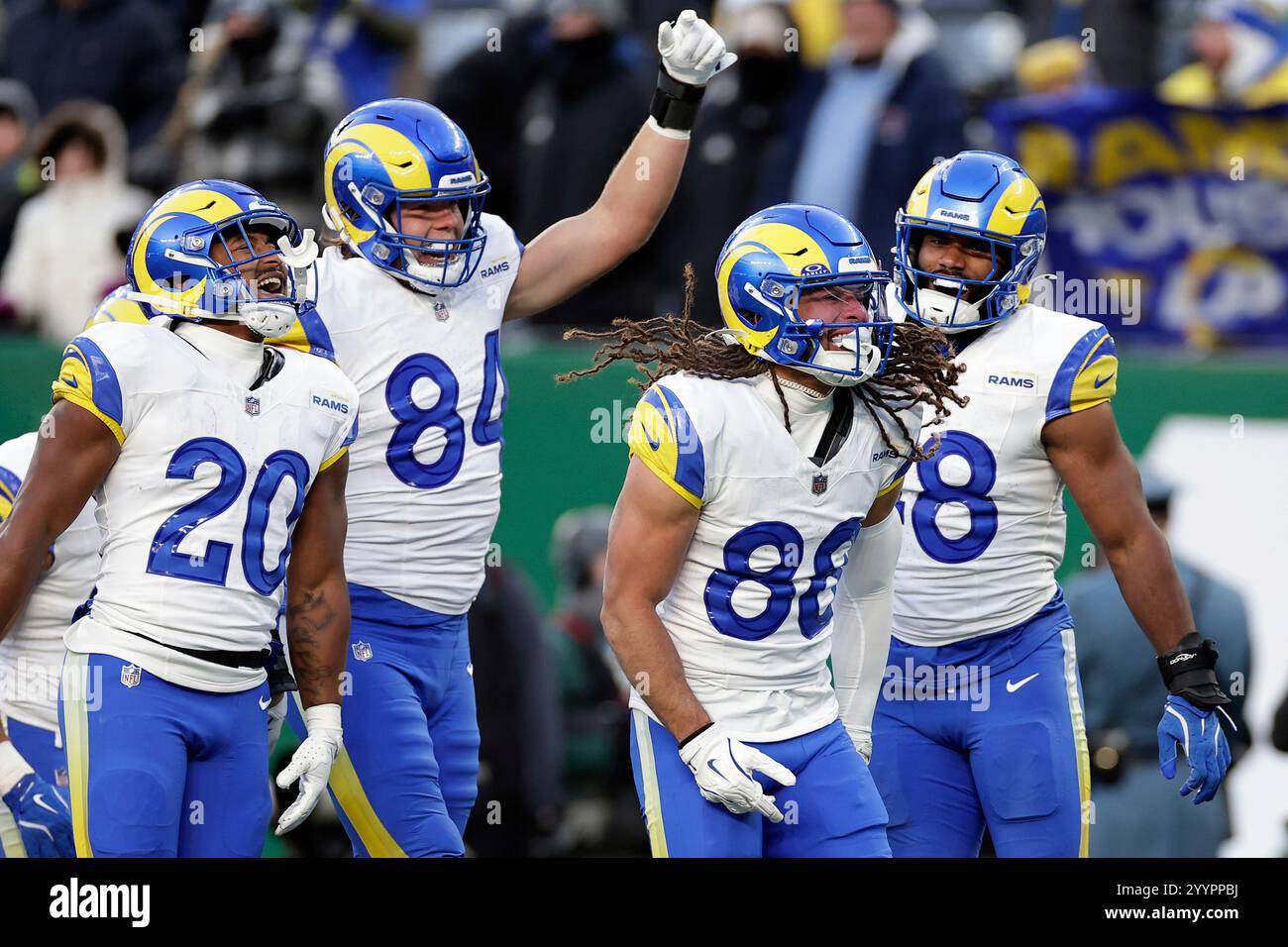 Los Angeles Rams wide receiver Jordan Whittington (88) is congratulated ...