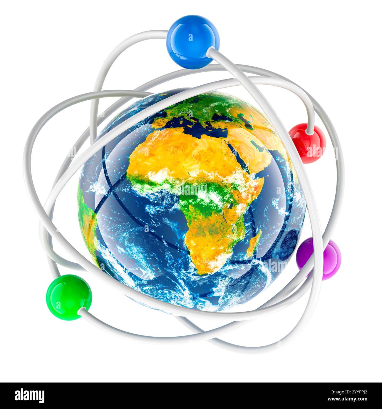 World as Atom, 3D rendering isolated on white background Stock Photo ...
