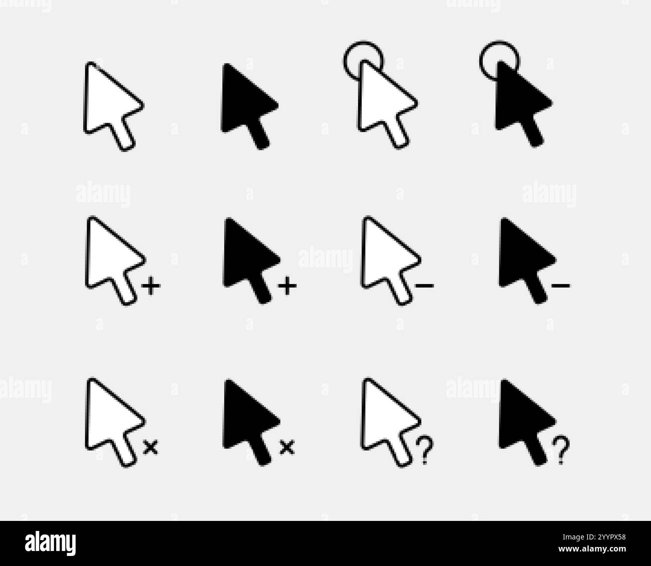 flat cursor icons collection symbols Stock Vector Image & Art - Alamy