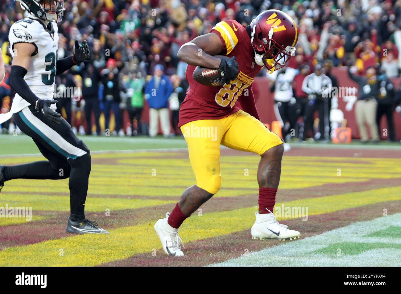 Washington Commanders wide receiver Jamison Crowder (80) scores a ...