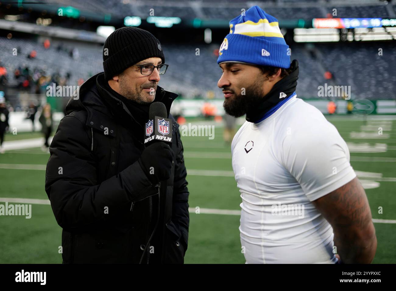 NFL Network reporter Mike Garafolo interviews Los Angeles Rams running ...