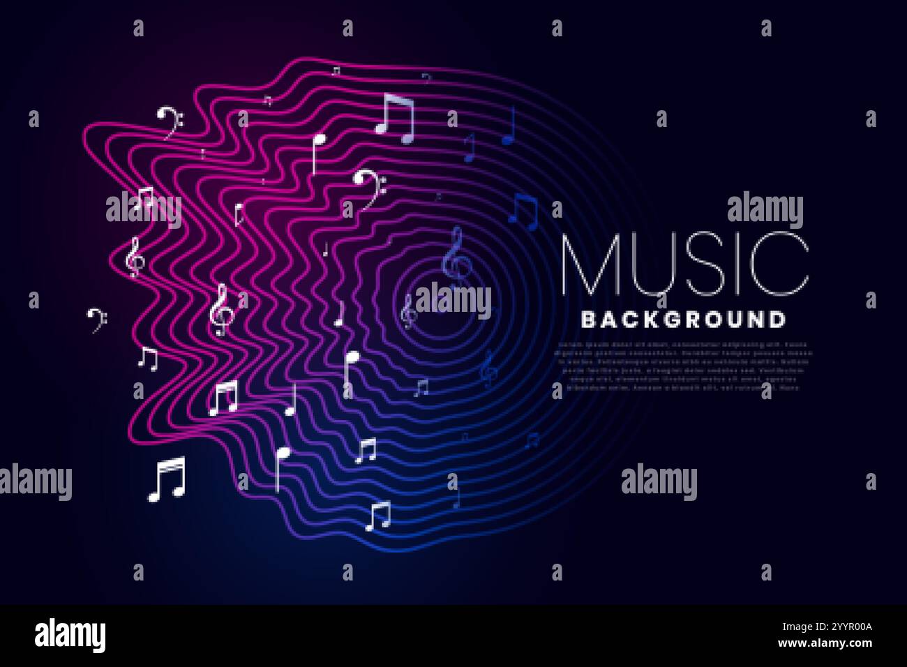 music background with sound wave and notes Stock Vector Image & Art - Alamy