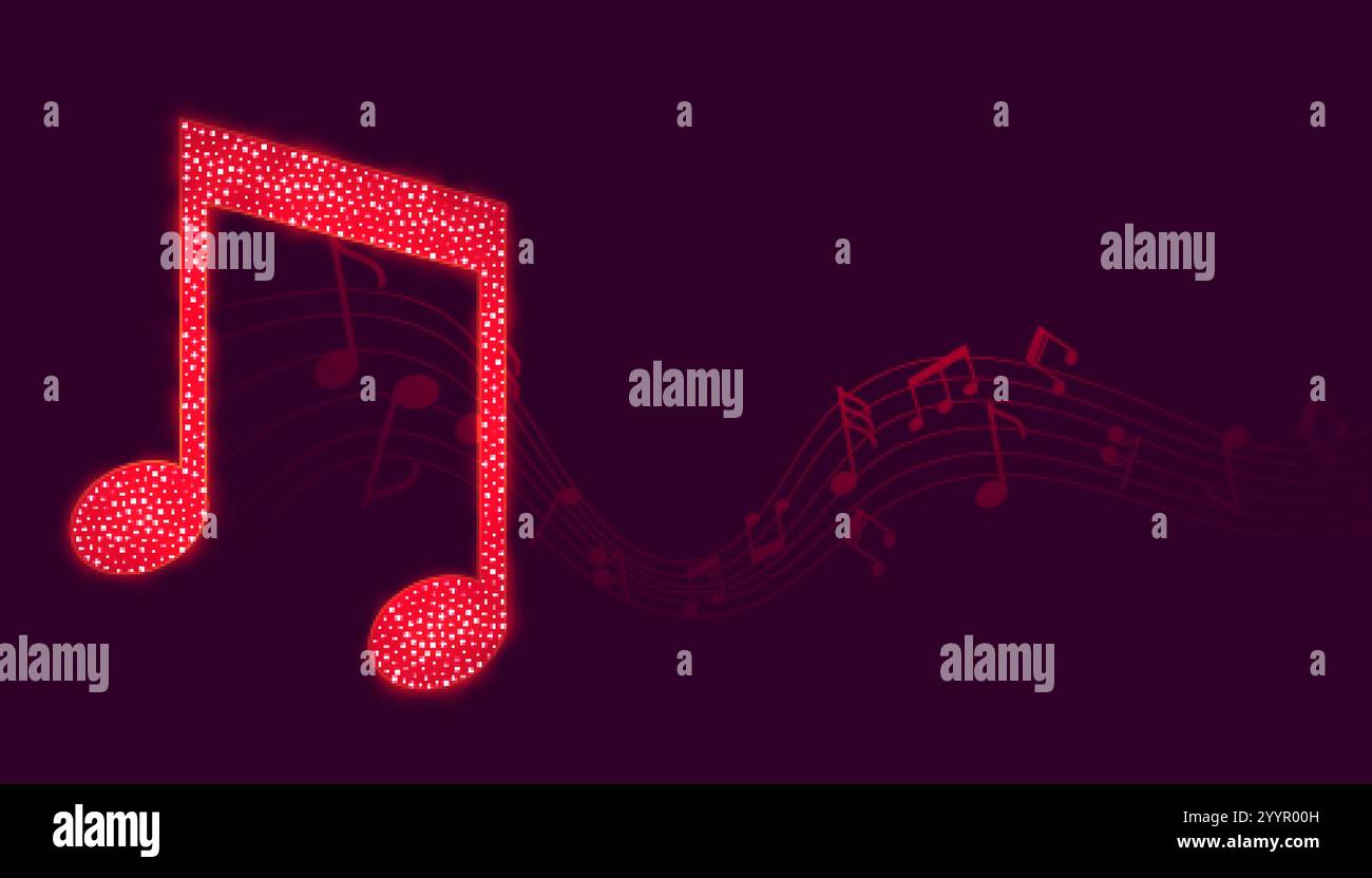music notes background with sound wave Stock Vector Image & Art - Alamy