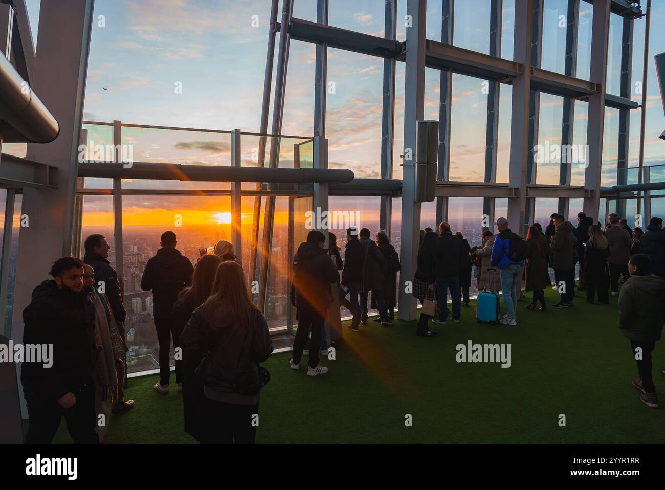 Sunset View from The Shard Observation Deck in London During Winter ...
