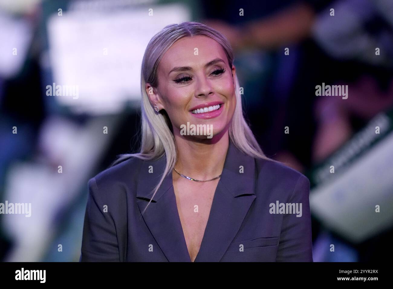 Sky Sports presenter Emma Paton on day eight of the Paddy Power World ...