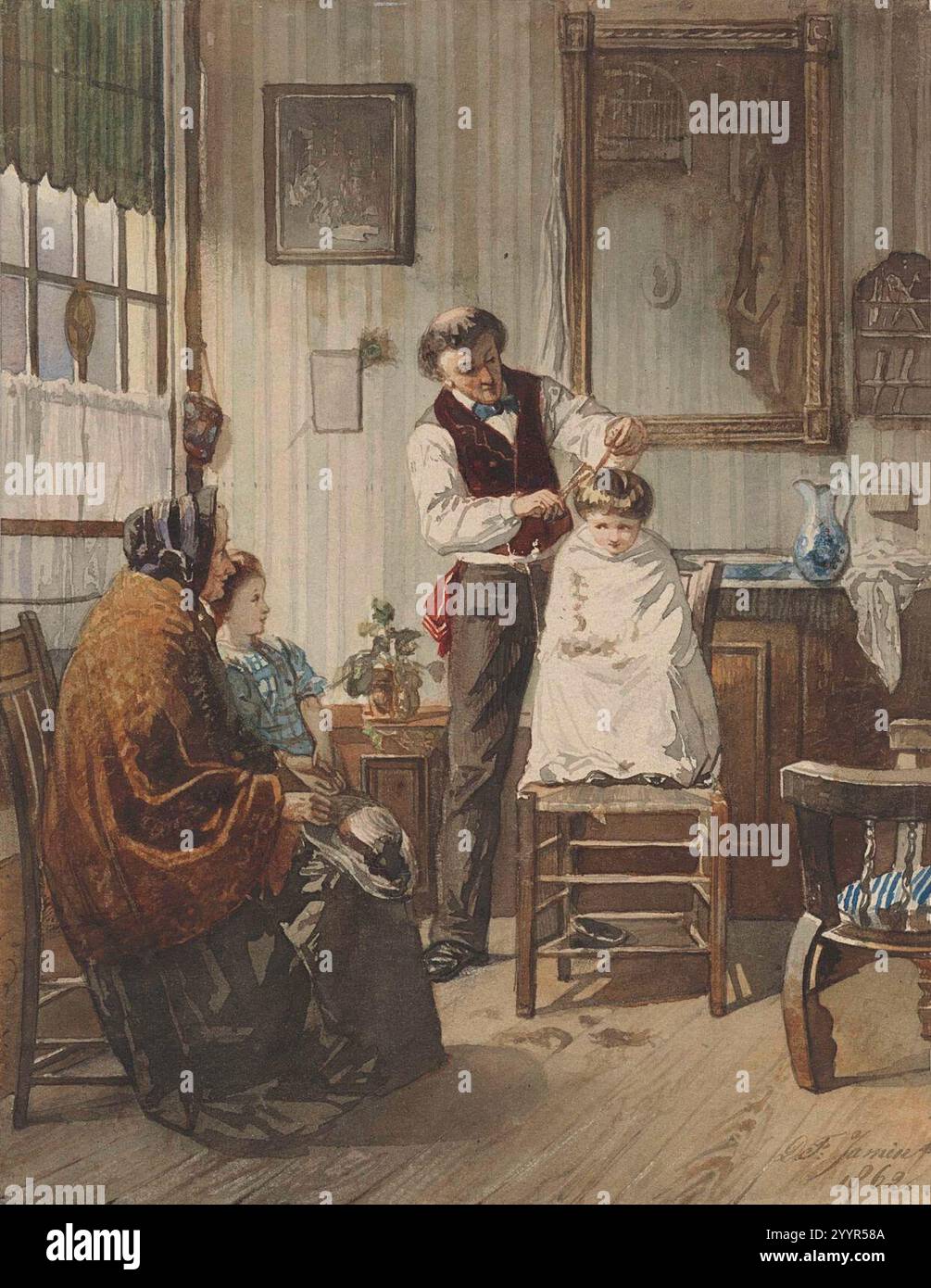 Diederik Franciscus Jamin - Kind bij de kapper Stock Photo - Alamy