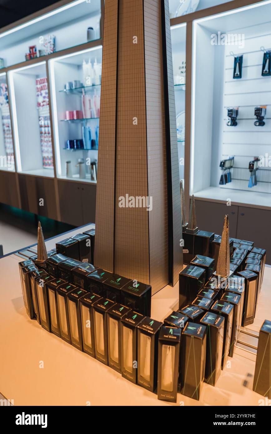 Model of The Shard with Festive Display in London Retail Setting Stock ...