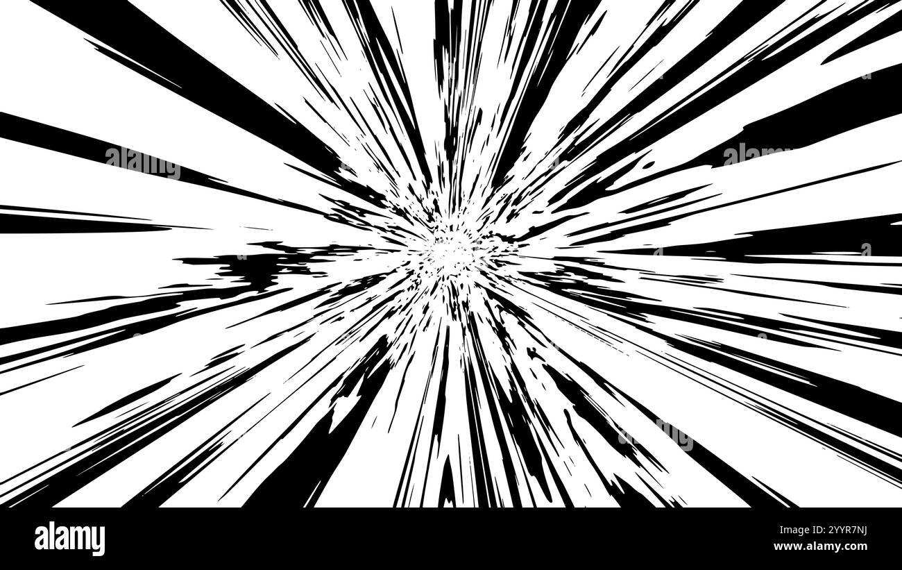 Speed burst background. Manga comic effect. Black speed lines on white ...