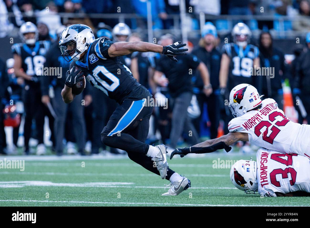 Charlotte, NC, USA. 22nd Dec, 2024. Carolina Panthers running back ...