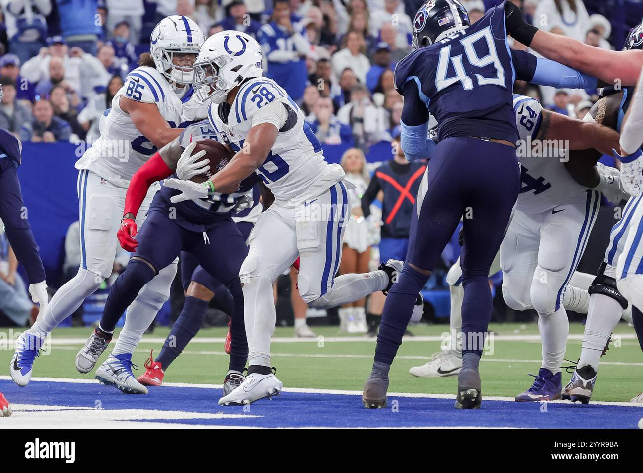 Indianapolis, Indiana, USA. 22nd Dec, 2024. Indianapolis Colts running ...