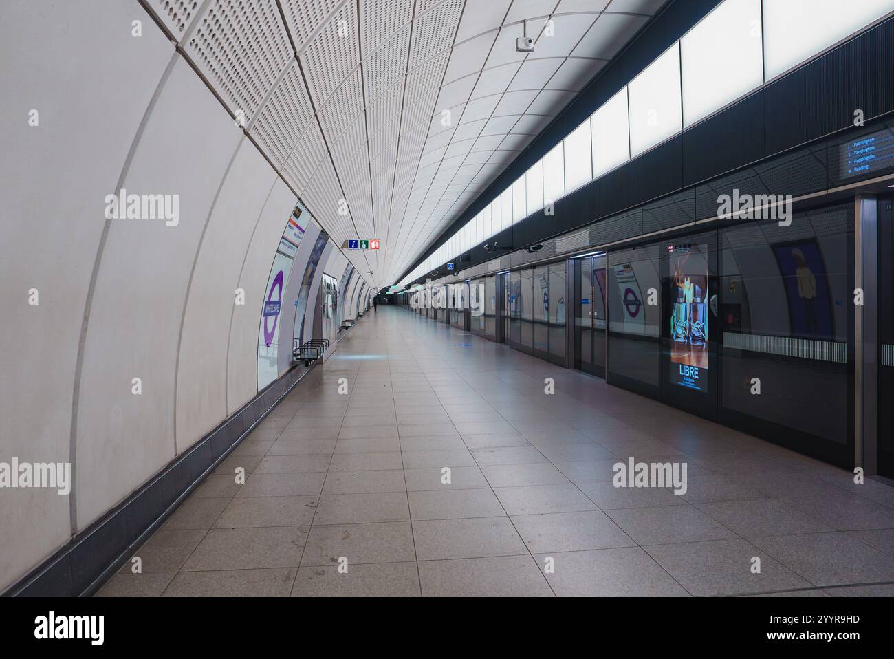 Empty Modern Underground Train Station Platform in London Stock Photo ...
