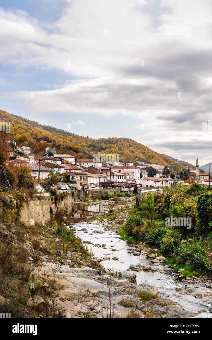 Medusa Greek pomak villages near Xanthi, beautiful scenery and minaret ...