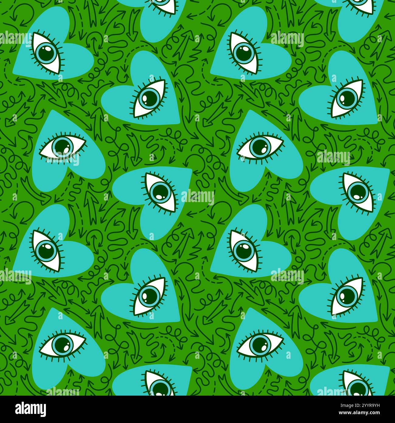 Valentine love hearts seamless 14 February pattern for wrapping paper ...