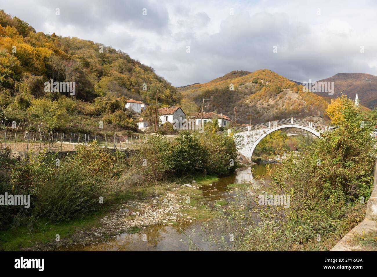 Medusa Greek pomak villages near Xanthi, beautiful scenery and minaret ...