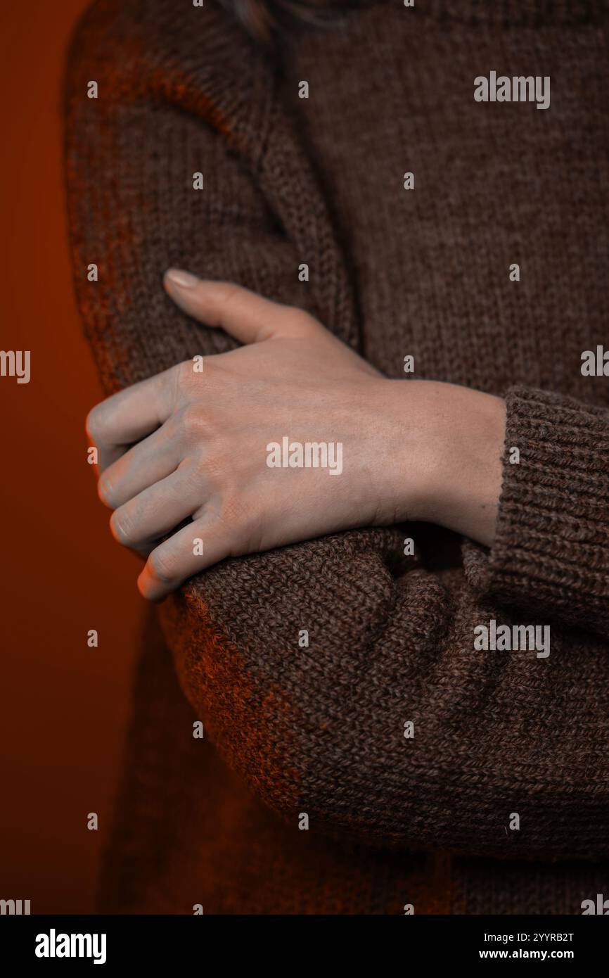 Sign of closeness and uncertainty. Non-verbal sign language, vertical ...