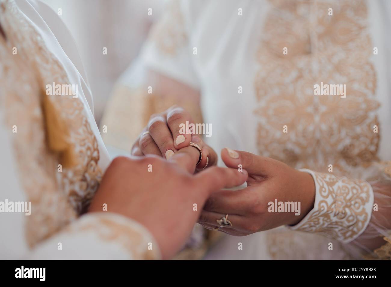 Elegant Wedding Ring Exchange Ceremony Captured in Soft Natural Light ...