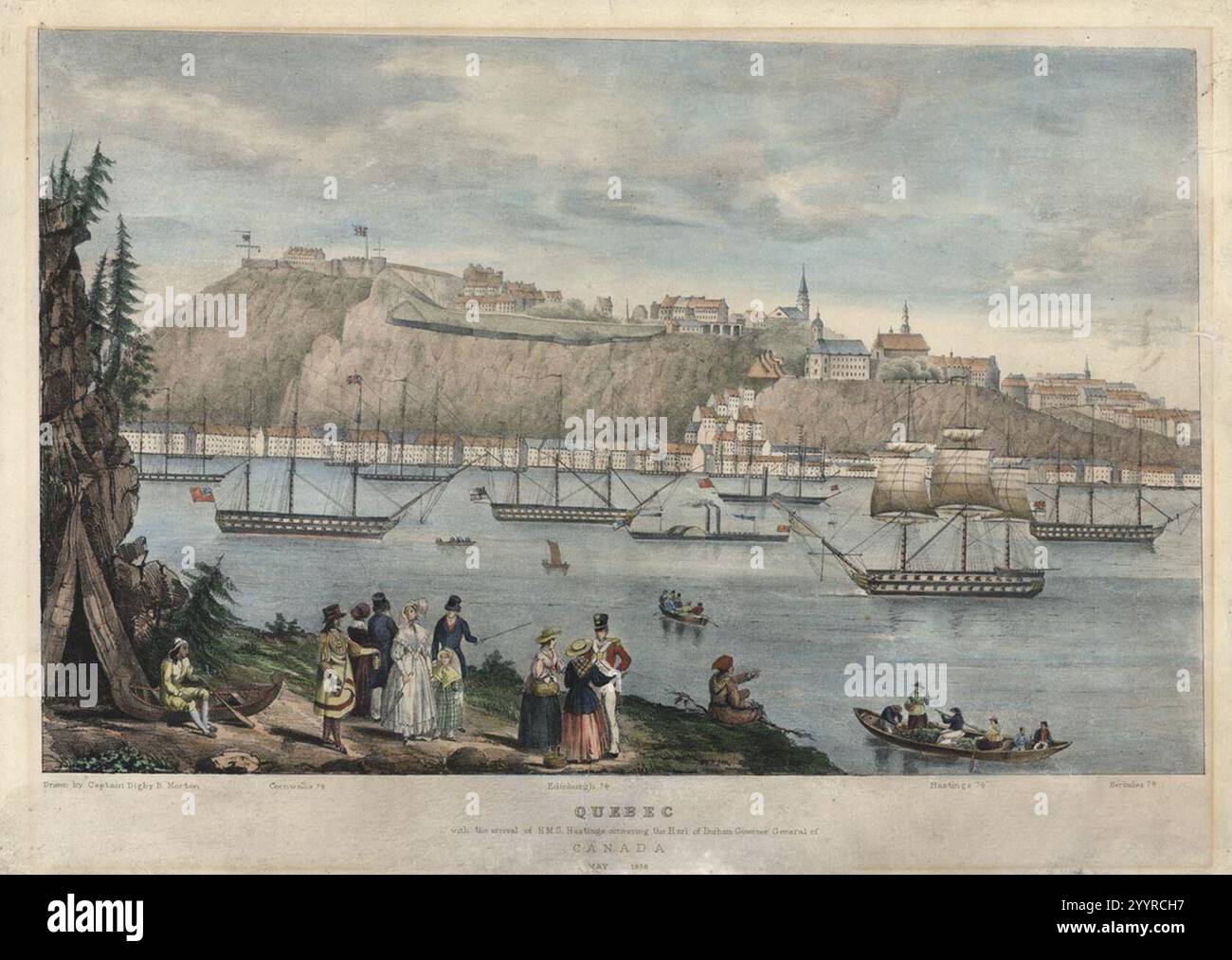 Digby B. Morton - Quebec with the arrival of HMS Hastings conveying the ...