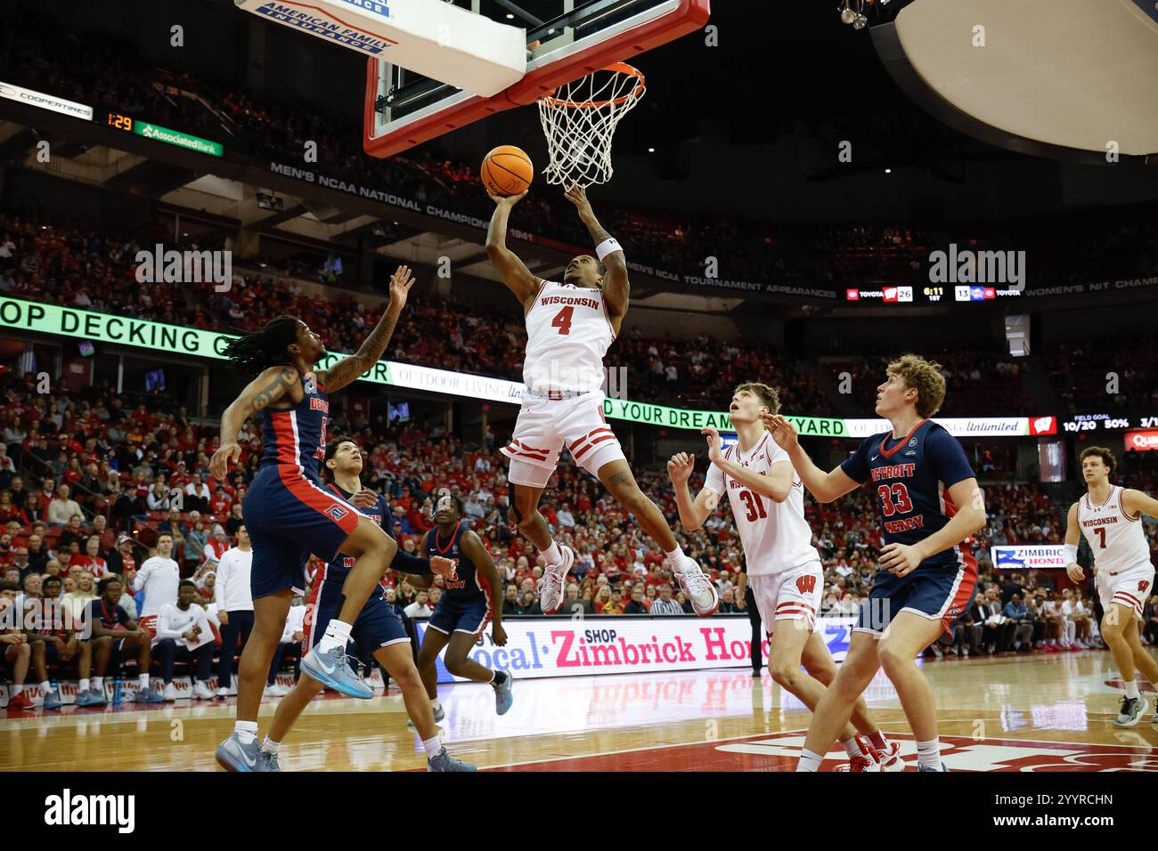 Madison, WI, USA. 22nd Dec, 2024. Wisconsin Badgers guard Kamari McGee ...