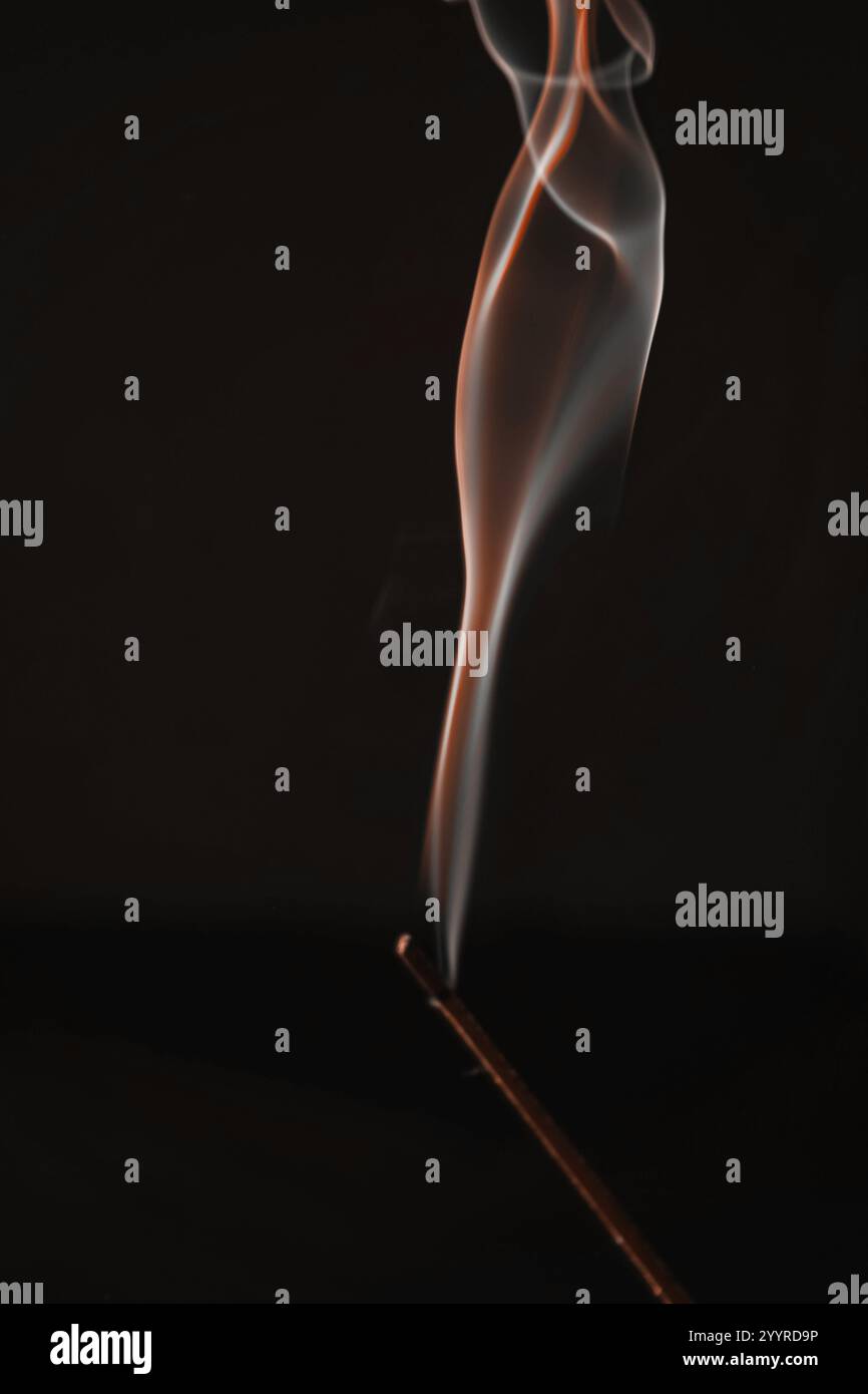 trend color 2025. Incense burning smoke fumes and wisps. Aromatherapy ...