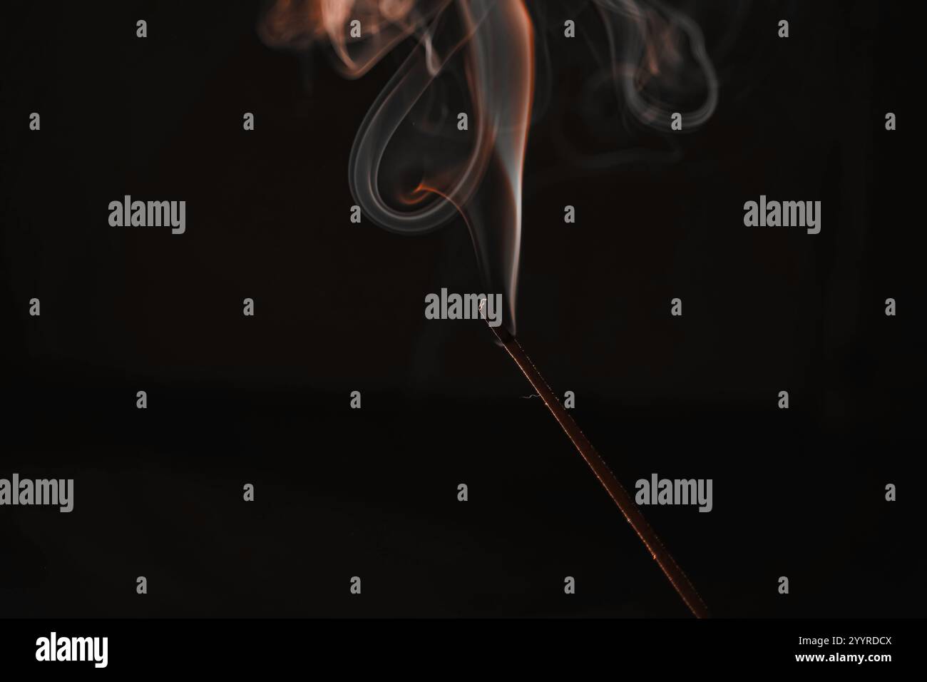 pantone palette. Aroma sticks smoke on black background with white ...