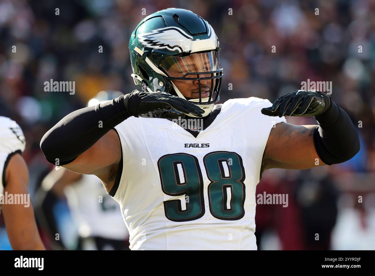 Philadelphia Eagles defensive tackle Jalen Carter (98) celebrates ...