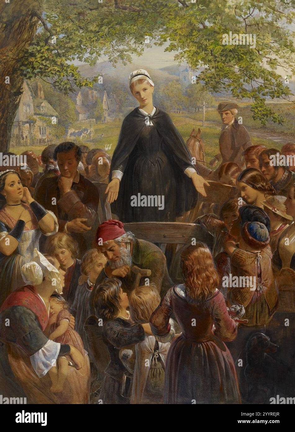 Dinah Morris preaching on the common by Edward Henry Corbould Stock ...