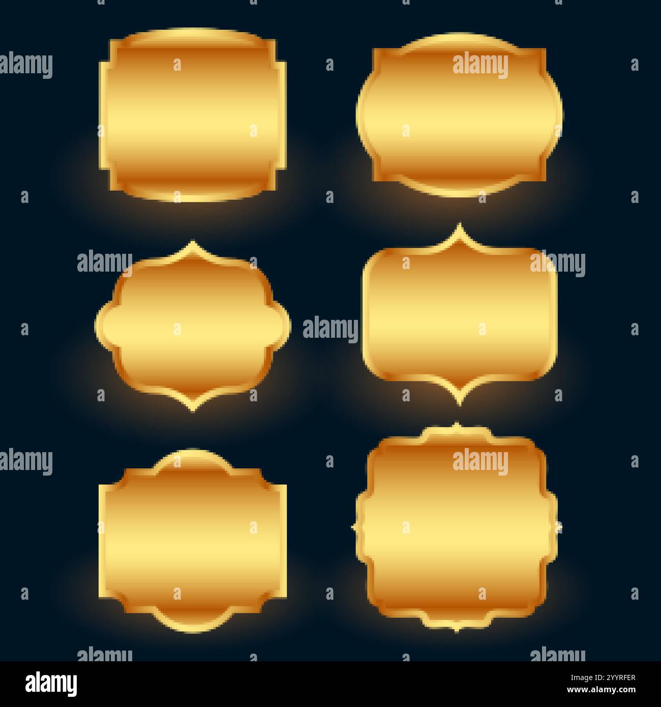 premium golden label frames set Stock Vector Image & Art - Alamy
