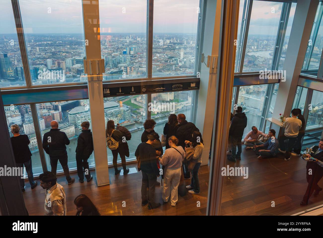 Visitors Enjoying Panoramic Cityscape from The Shard in London Stock ...