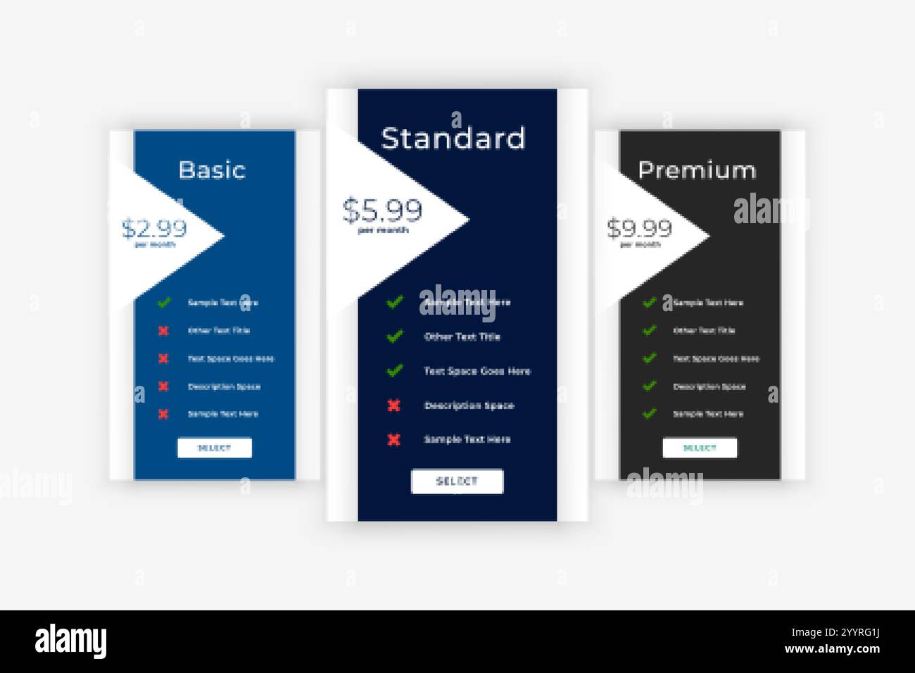 modern plans and pricing business table template Stock Vector Image ...