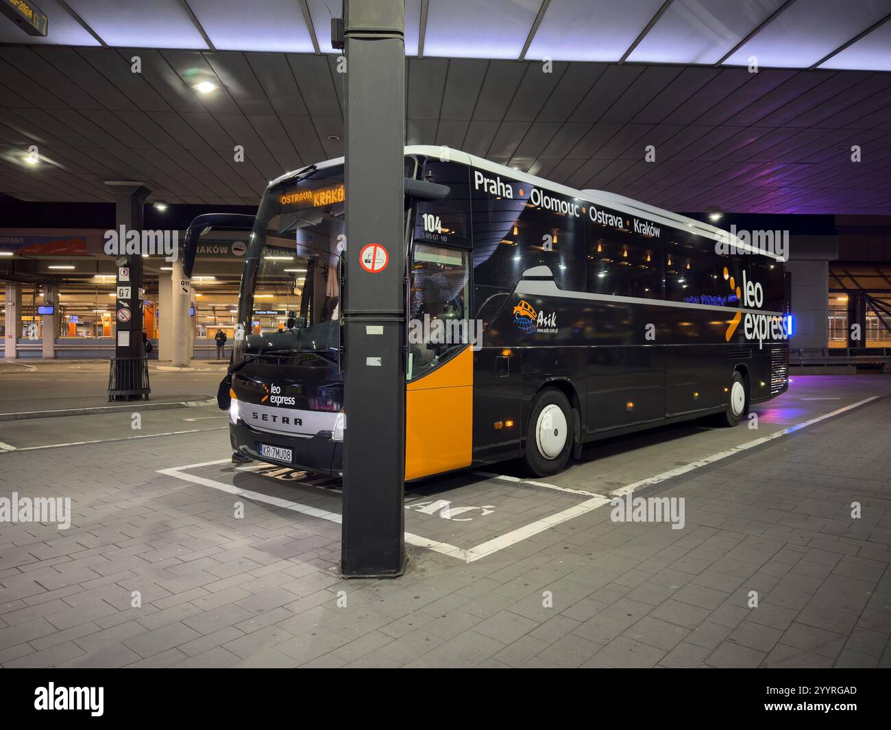 KRAKOW, POLAND - OCTOBER 26, 2024: Setra S415 GT-HD bus of Leo Express ...