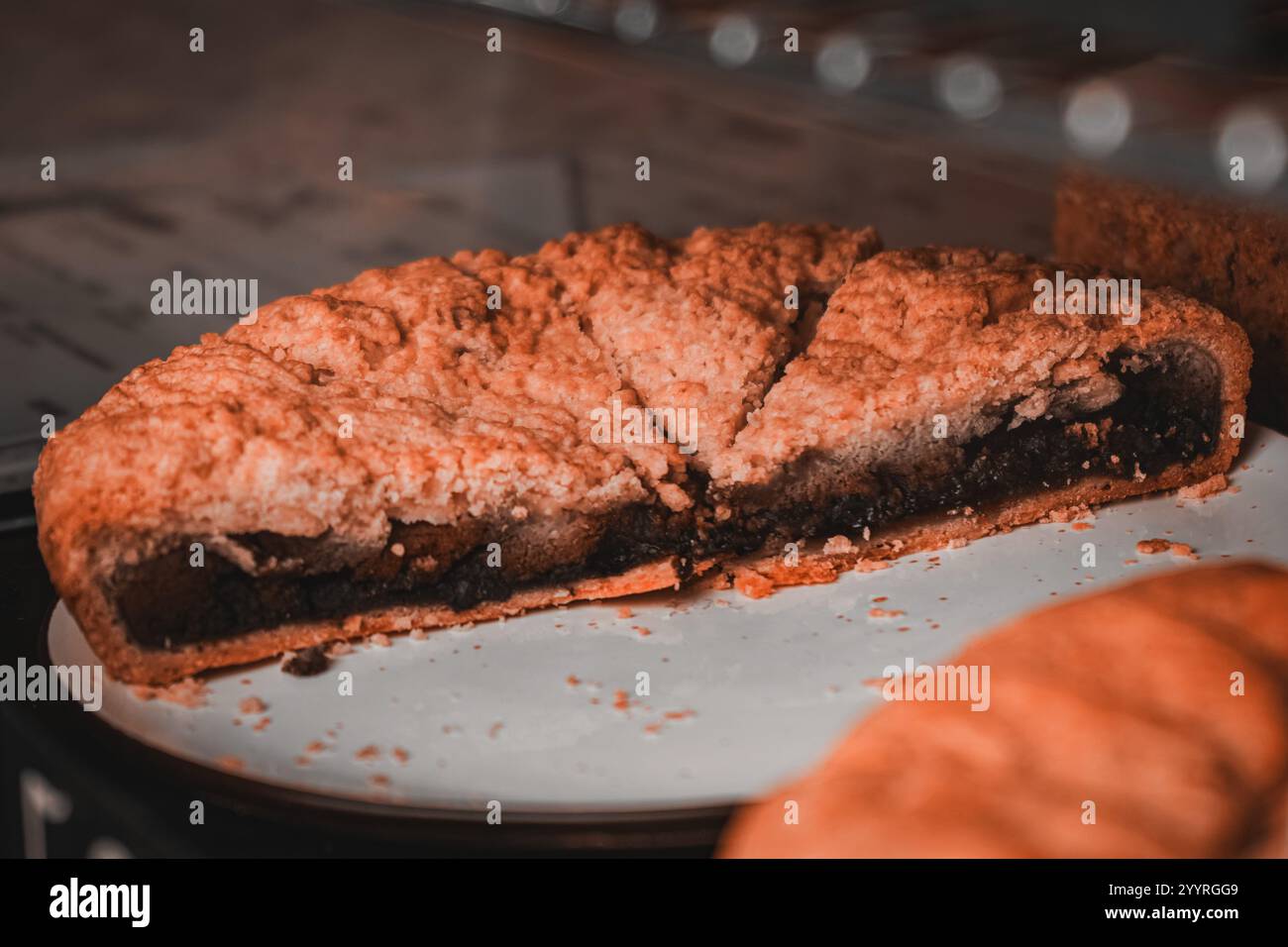 pantone tone. Delicious variety of cakes and pastries at cafe. Half of ...