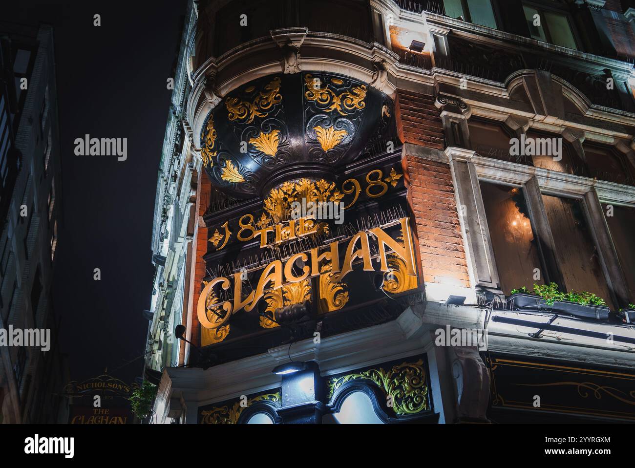 Victorian Architecture of The Clachan Pub in London During Christmas ...