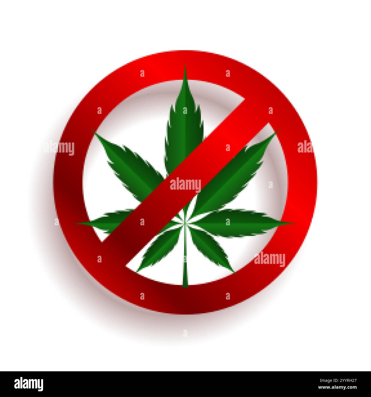 Marijuana ban illustration ban Cut Out Stock Images & Pictures - Alamy