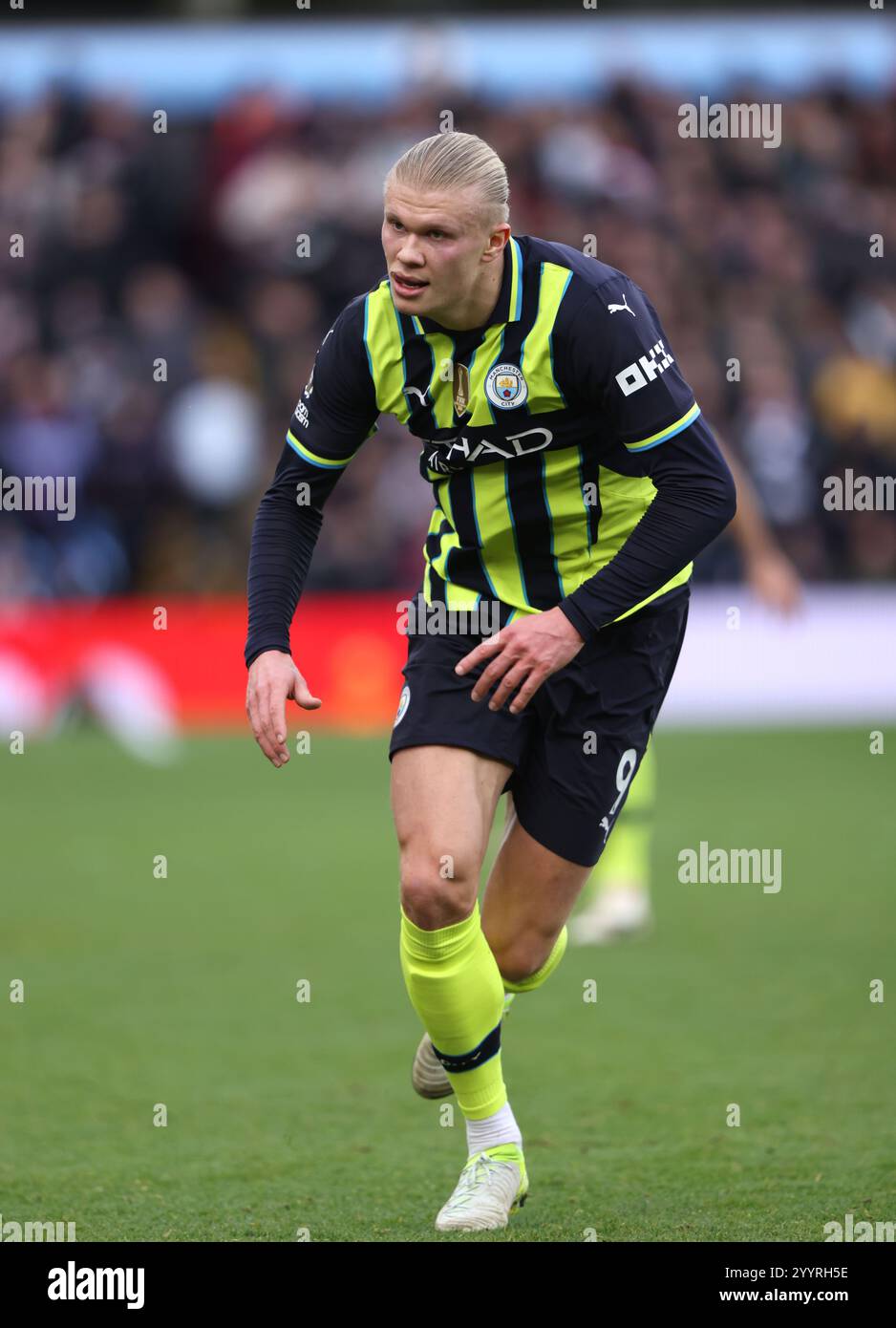 Birmingham, UK. 21st Dec, 2024. Erling Haaland (MC) at the Aston Villa ...